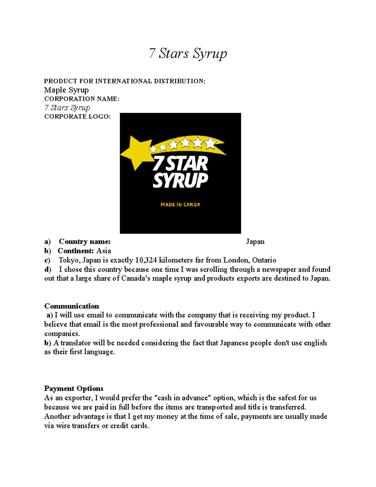 Create your own Business Idea - 7 Stars Syrup PRODUCT FOR INTERNATIONAL ...