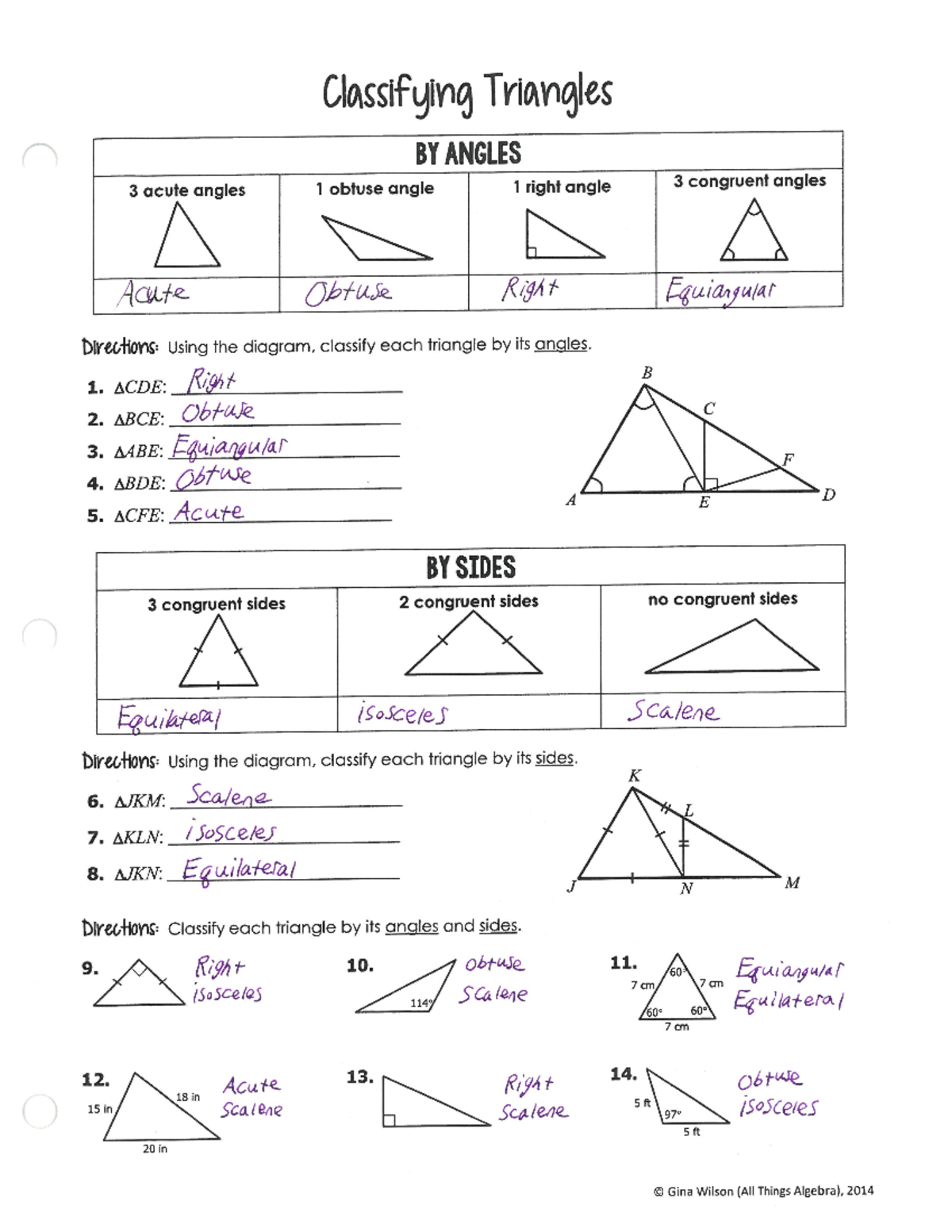 Classify Triangles (Notes) - GEOL1040 - Studocu