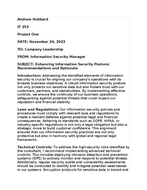 Andrew Hubbard - idk - Andrew Hubbard IT Project 1 9/30/ Optimum Way ...