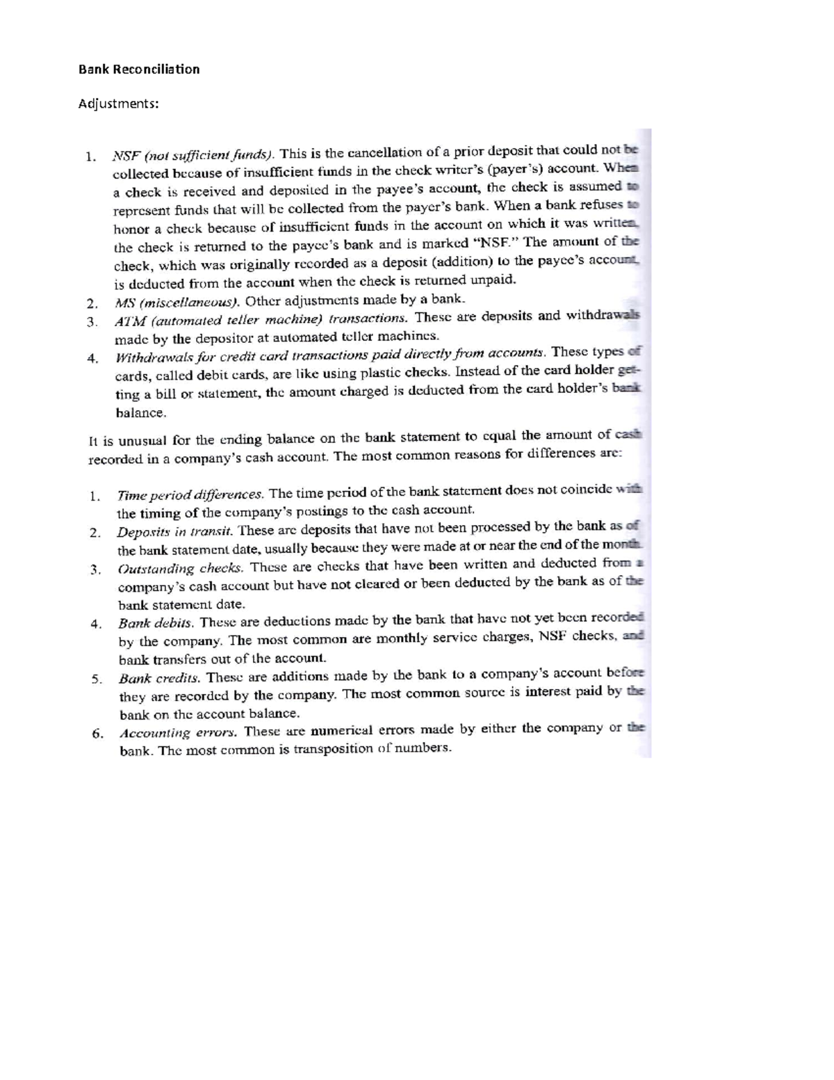 Bank Reconciliation - Class Illustration - Financial Accounting - UPM ...