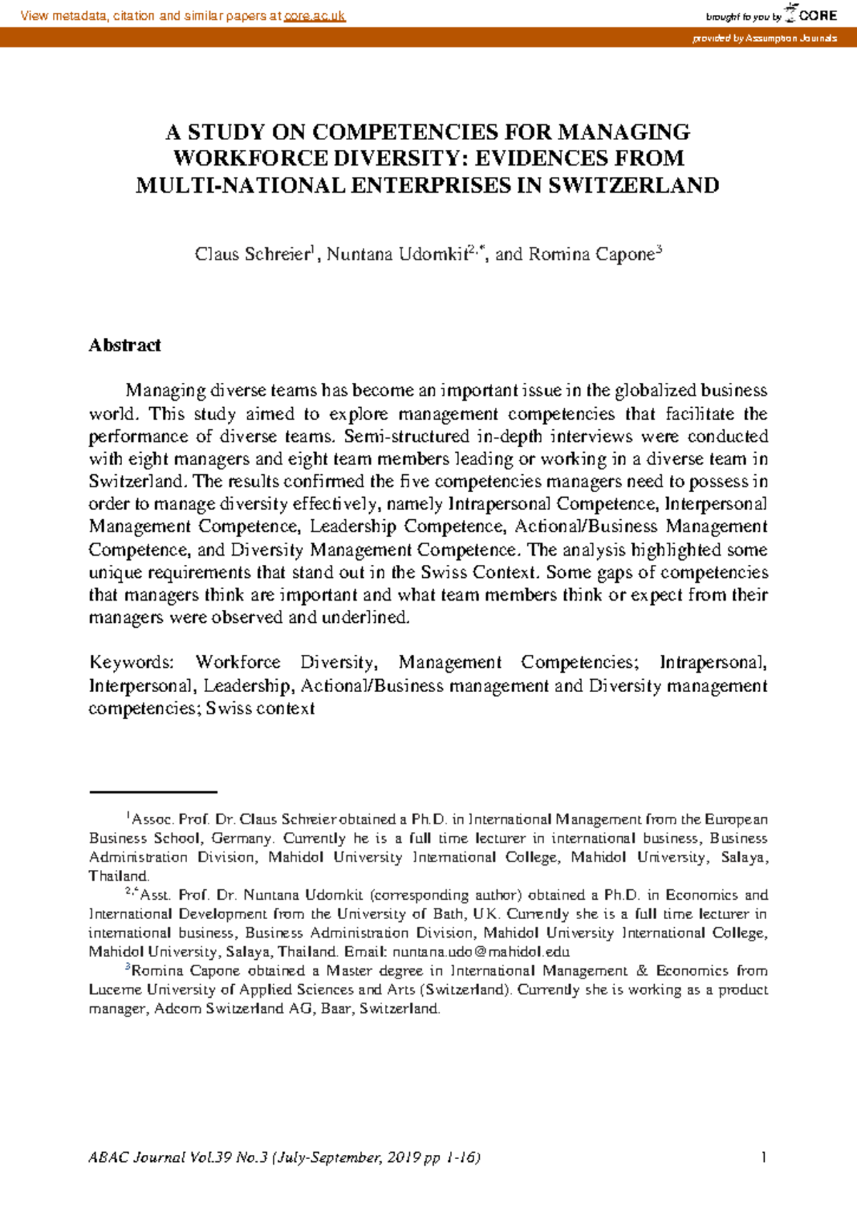 270164989 - DIVERSITY - ABAC Journal Vol No. 3 (July-September, 2019 pp ...