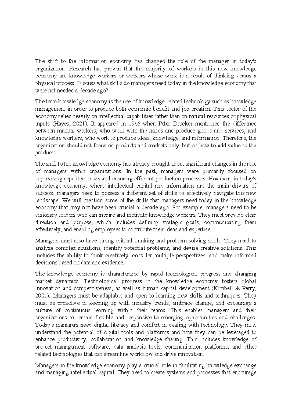 D1 - D2 - Management Information Systems and Technology, Discussion ...