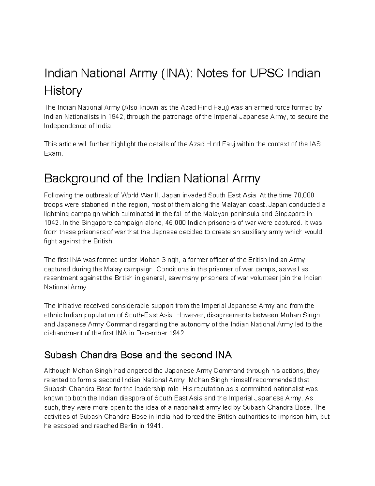 Indian-National-Army-INA -Notes-for-UPSC-Indian-History - Indian ...