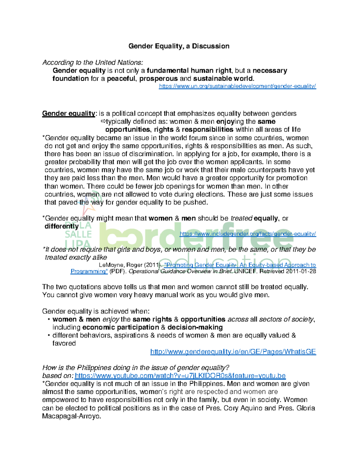 Gender Equality, a Discussion-1 - Gender Equality, a Discussion ...