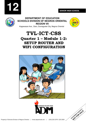 TVL-ICT-CSS-12-Q1 Week-3-4 - 12 SENIOR HIGH SCHOOL TVL-ICT-CSS Quarter 1 – Module 3-4: Setup ...