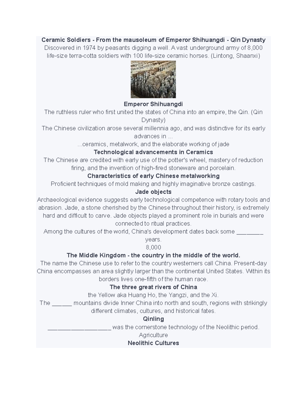 ART History - Chinese and Korean Art before 1279 - Ceramic Soldiers ...