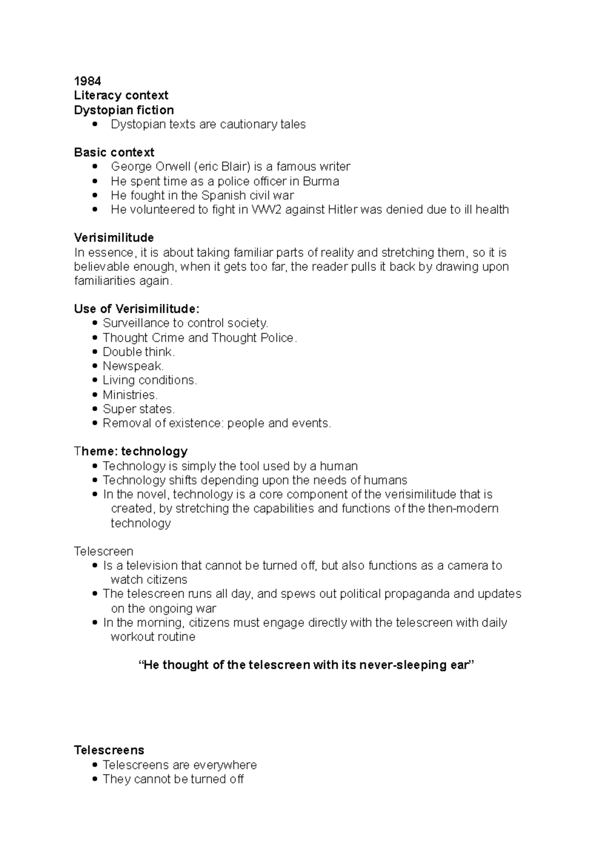 1984 - hope this helps - 1984 Literacy context Dystopian fiction ...