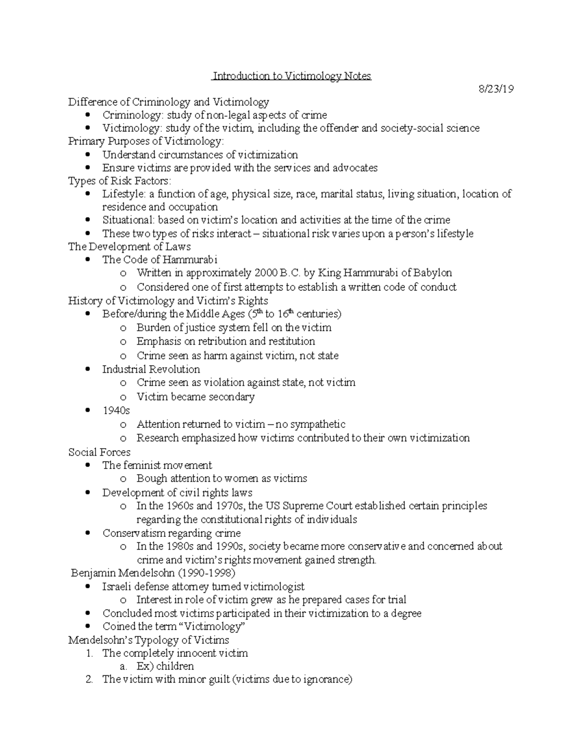 Victimology Notes - Margaret Chrusciel - Introduction to Victimology ...