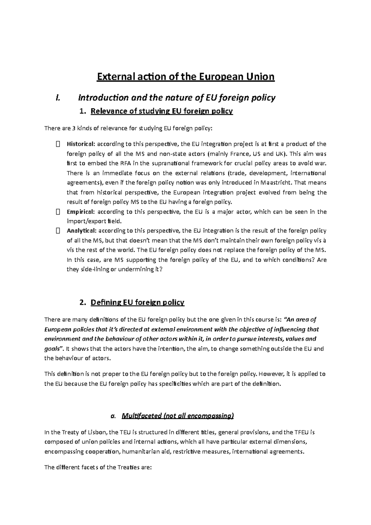 External action of the European Union-2 - Introduction and the nature ...
