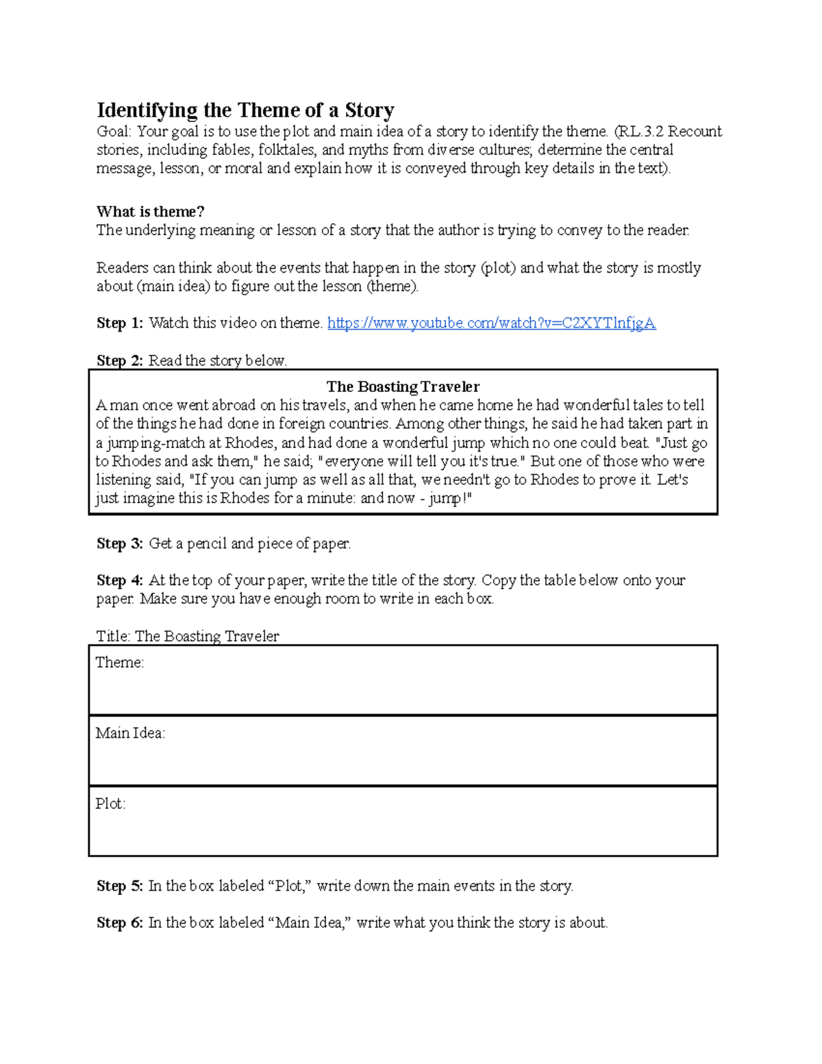 Lesson 2 Comprehension Identifying The Theme Of A Story Goal Your lesson-2-comprehension-identifying-the-theme-of-a-story-goal-your