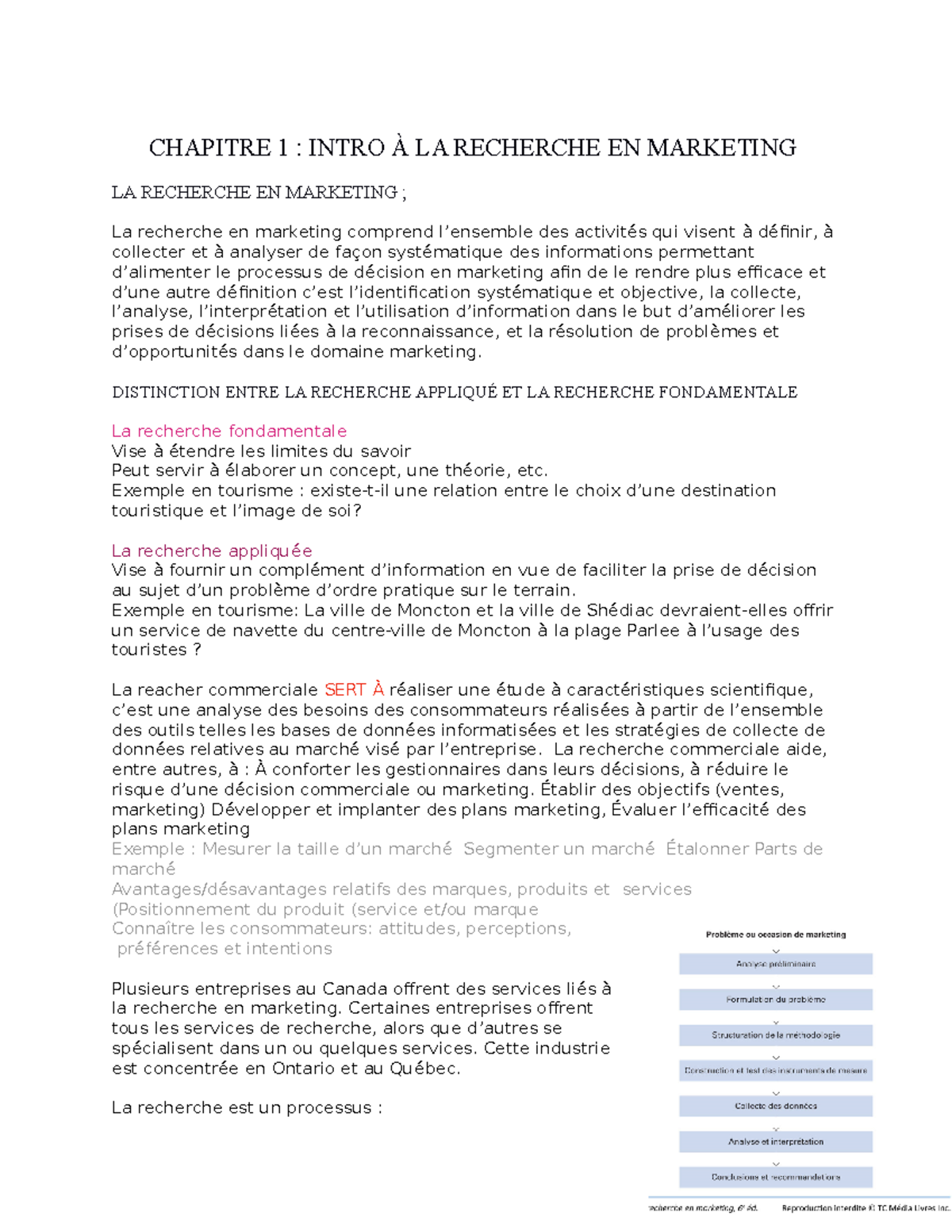 Recherche Commerciale - CHAPITRE 1 : INTRO À LA RECHERCHE EN MARKETING ...