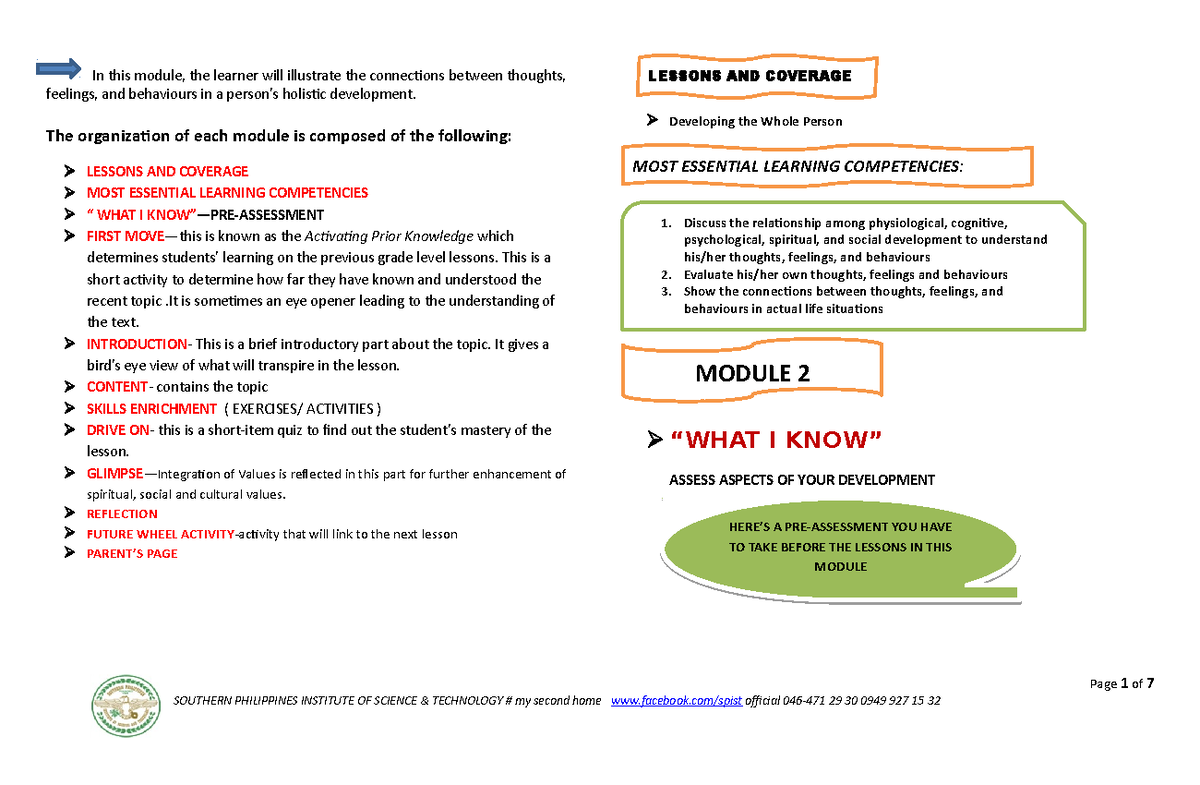Module 2 - In this module, the learner will illustrate the connections ...