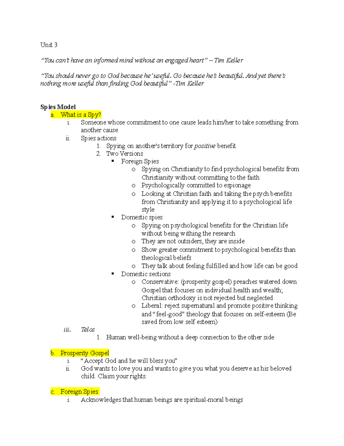 Unit 3 - Class Notes - Unit 3 “You can’t have an informed mind without ...