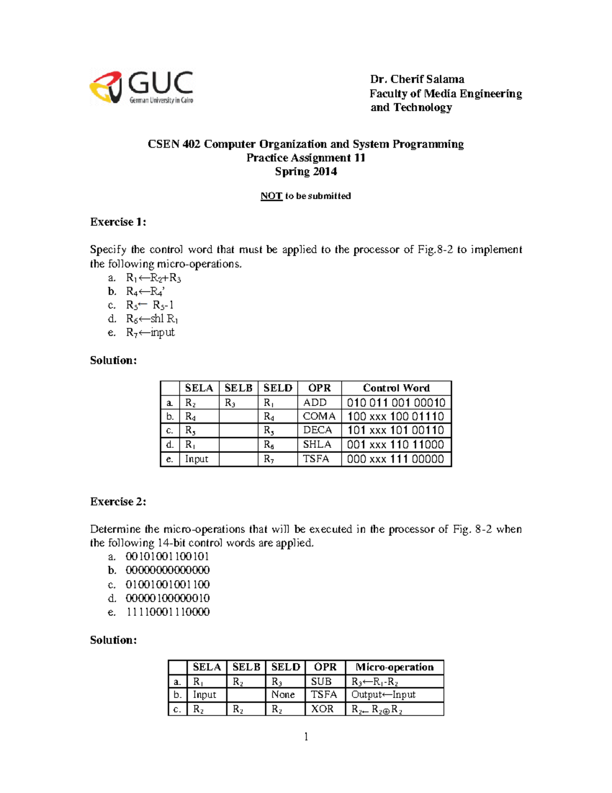 PA 11 15636 - CSE211 - Dr. Cherif Salama Faculty of Media Engineering and Technology CSEN 402 ...