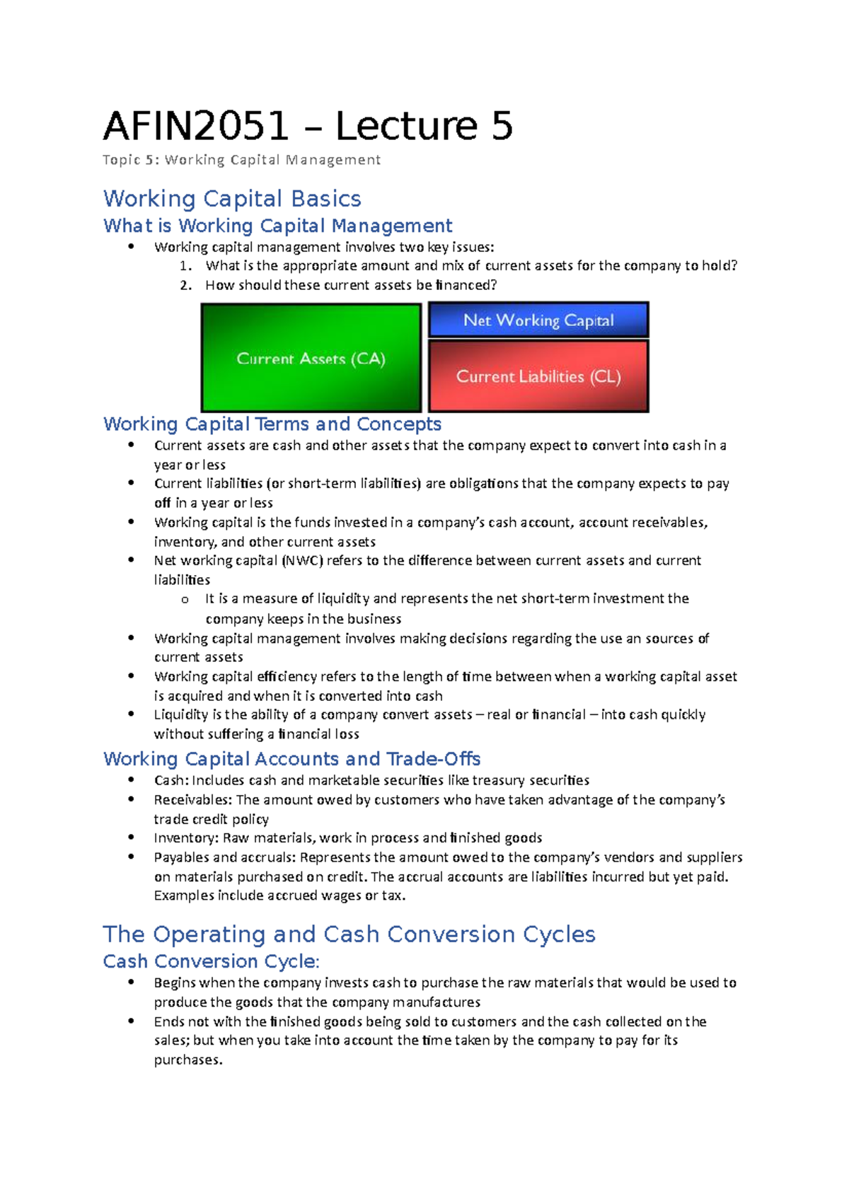 AFIN2053 - Lecture 5 2021 - AFIN2051 – Lecture 5 Topic 5: Working ...