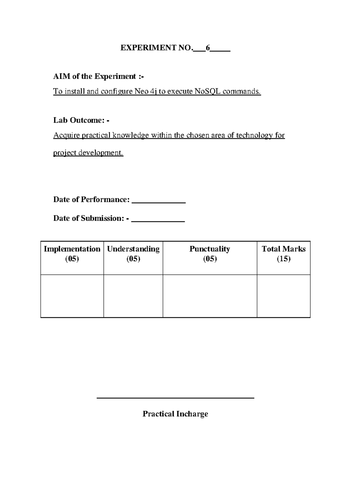 BDA exp6 - experiment 6 for bda - EXPERIMENT NO.6__ AIM of the Experiment :- To install and ...