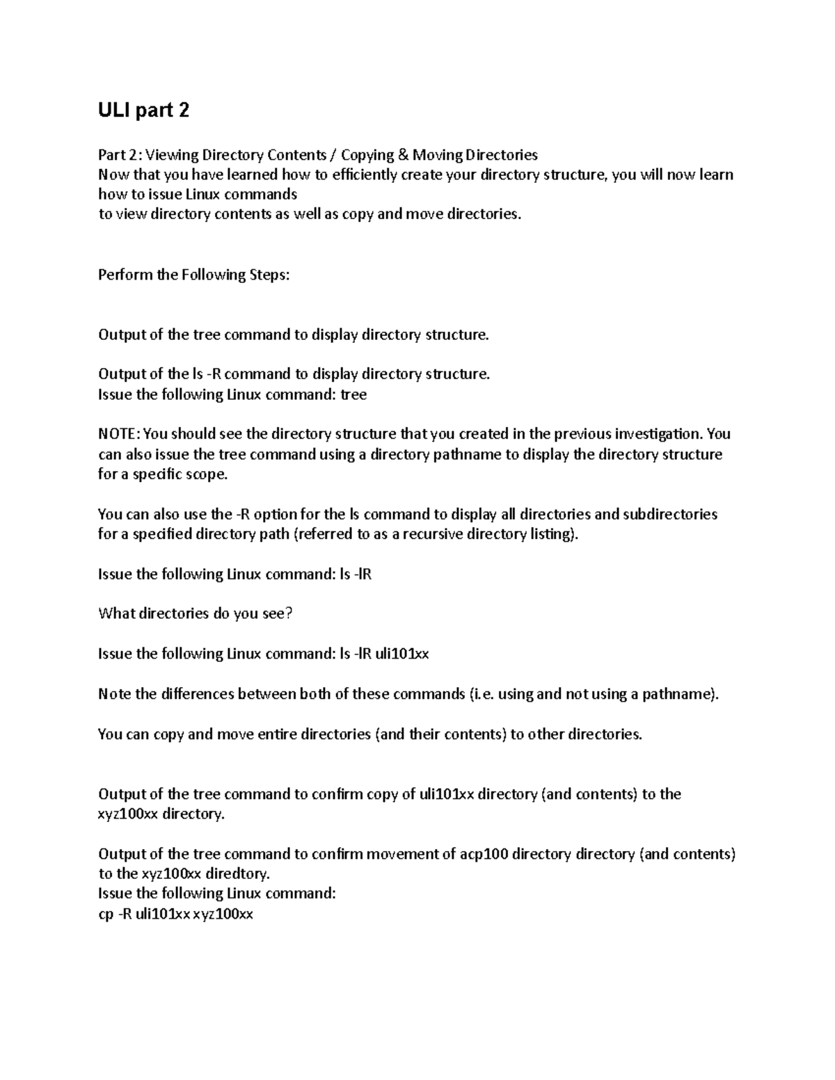 ULI Part 2 - ULI Part 2 - ULI part 2 Part 2: Viewing Directory Contents ...