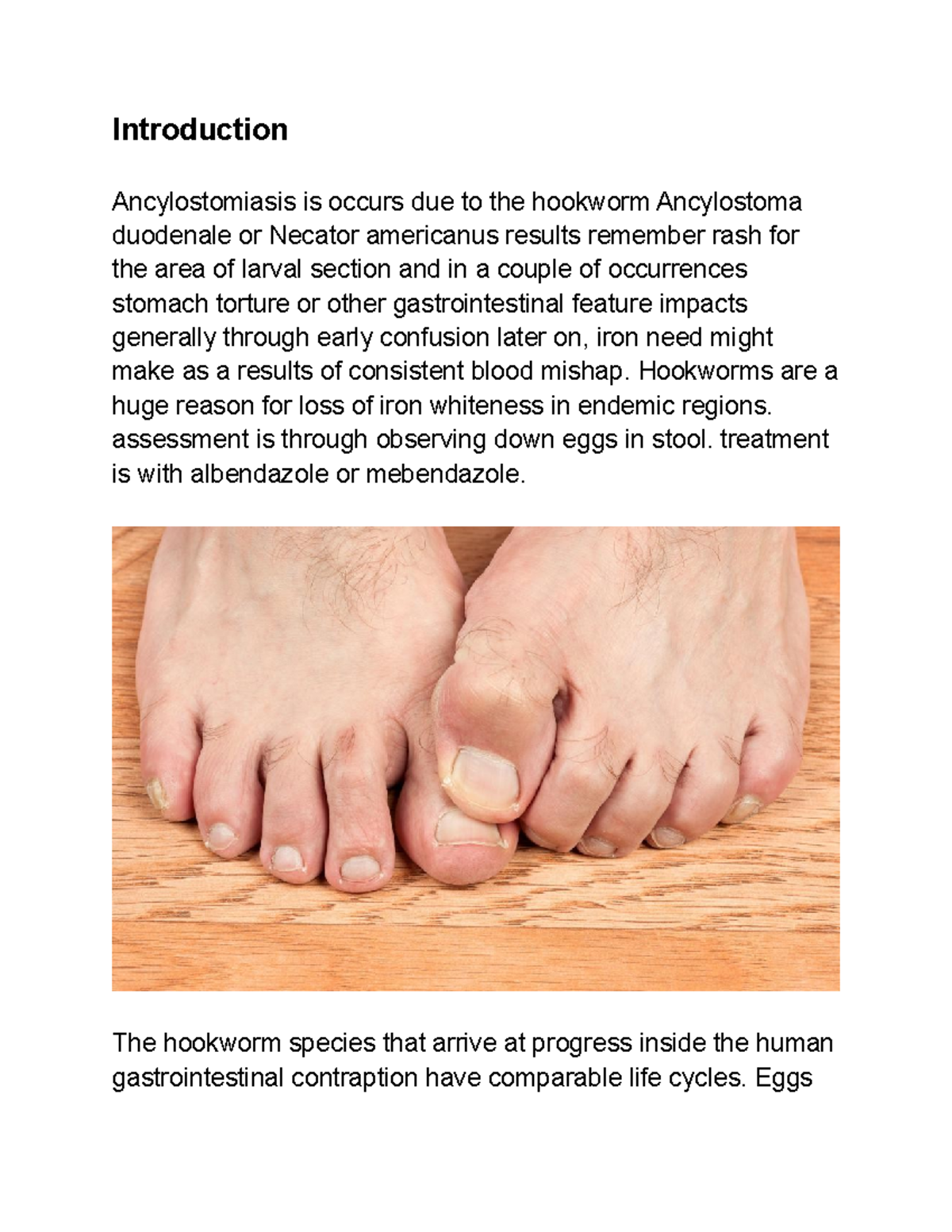 Ancylostomiasis - Introduction Ancylostomiasis is occurs due to the ...