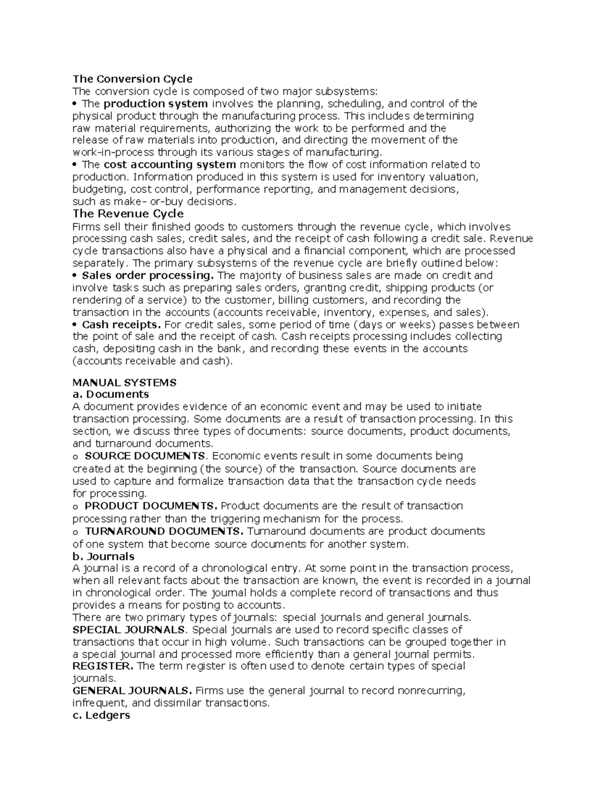 609 - THANKS - The Conversion Cycle The conversion cycle is composed of ...