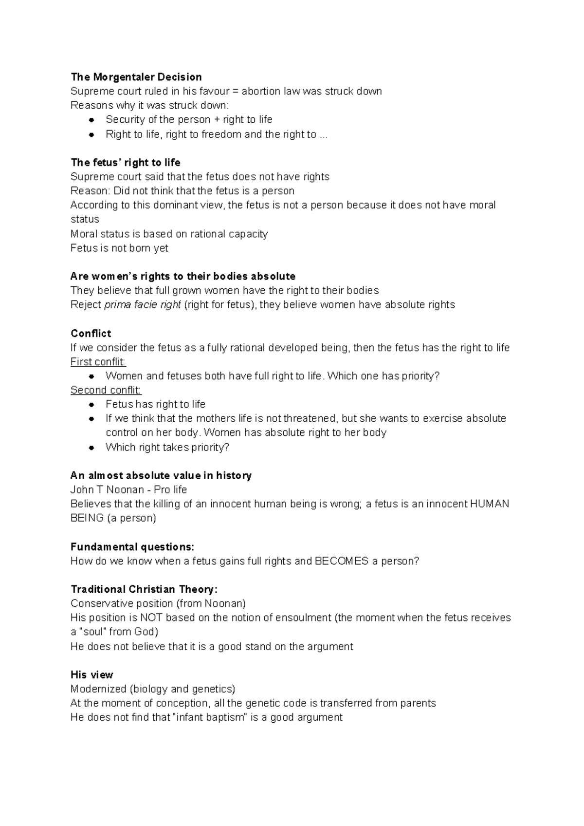 Bioethics - Abortion Canada - The Morgentaler Decision Supreme court ...