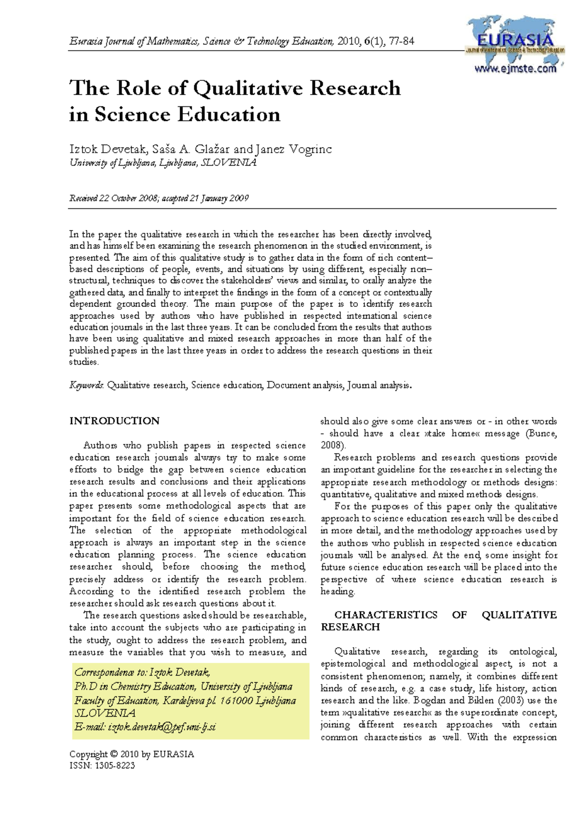 Ejmste-2F75229 - qualitative and quantitative research - Eurasia ...