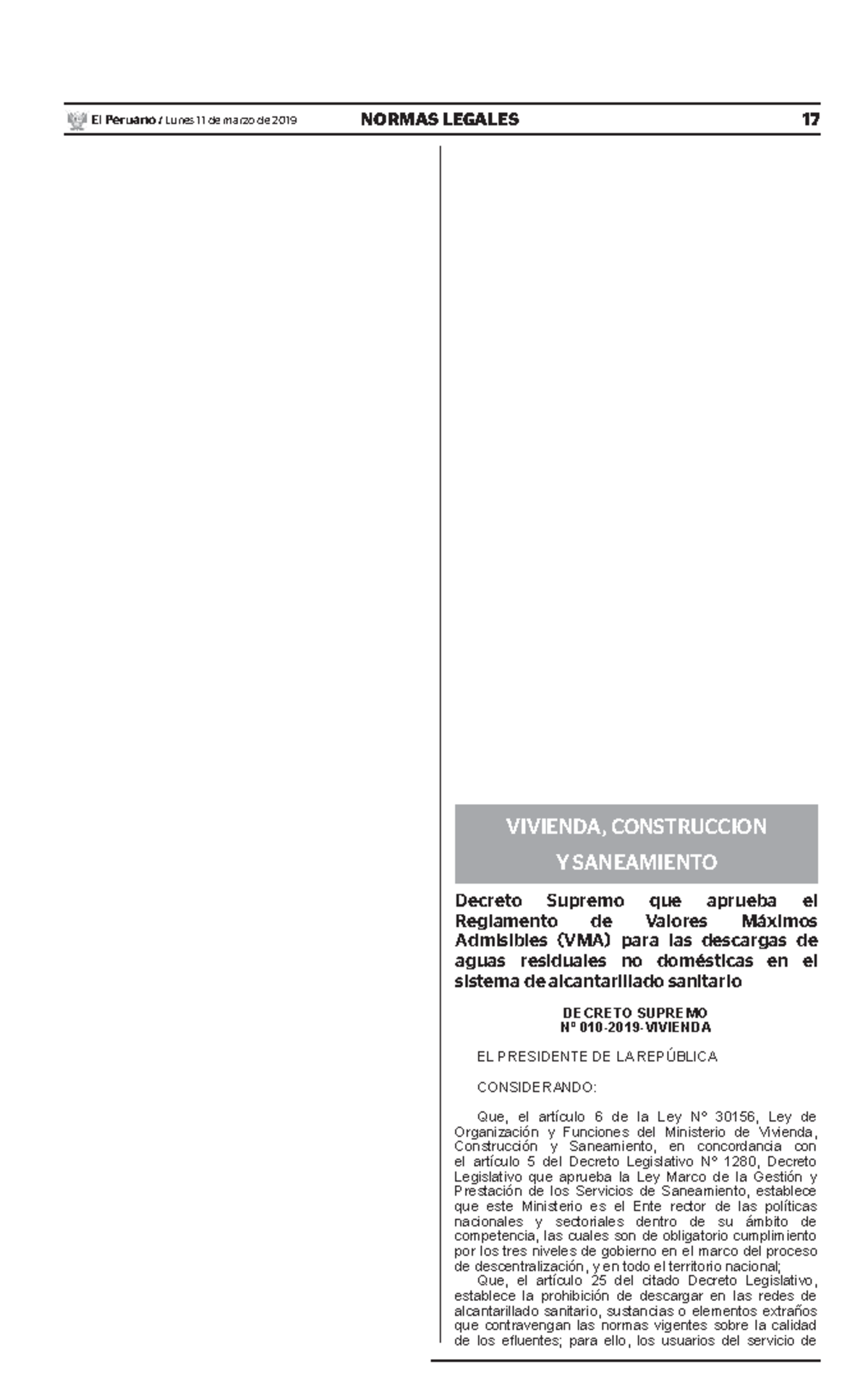 VMA NO Domestica - eca agua , estandares de calidad ambiental del agua ...