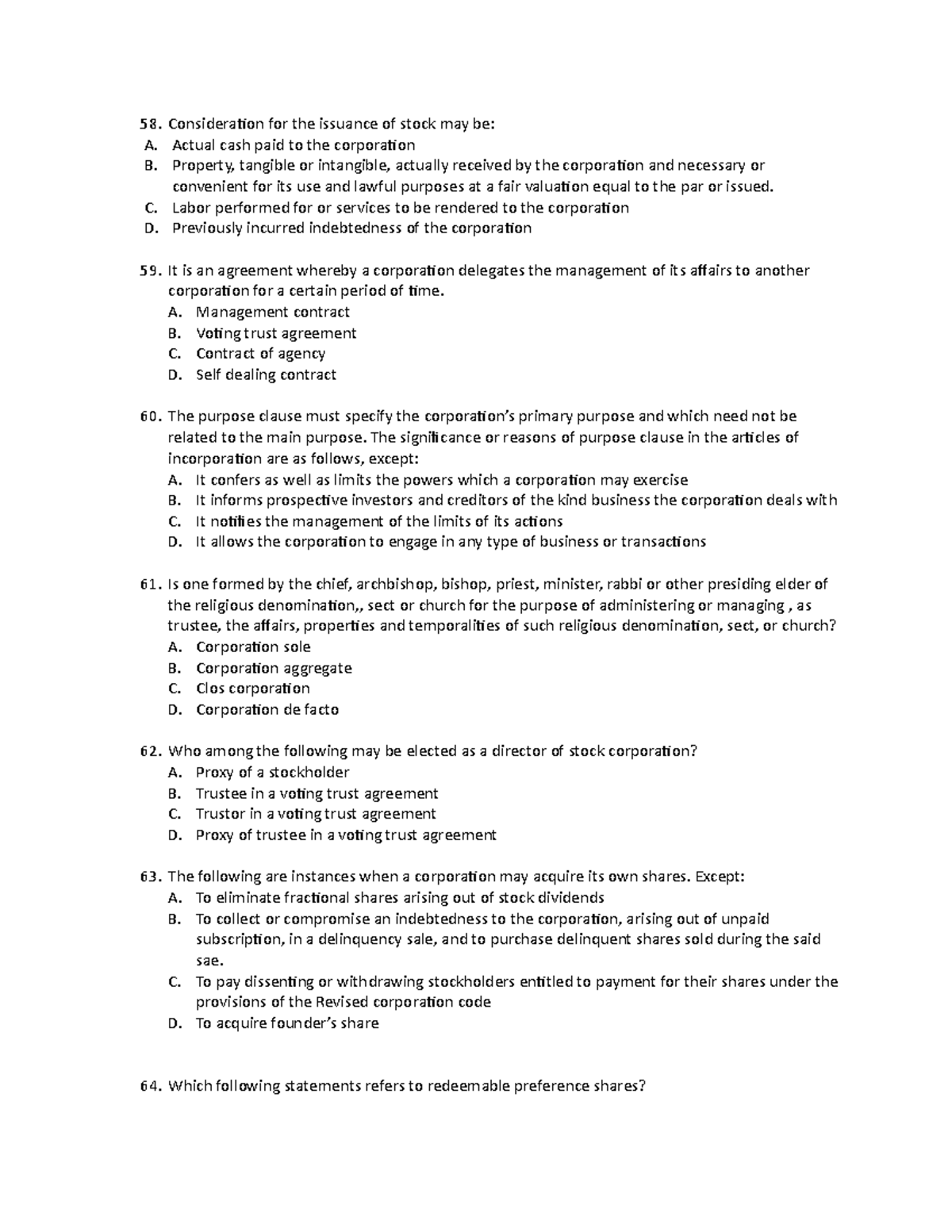 TEST 2020, questions and answers - Consideraion for the issuance of ...