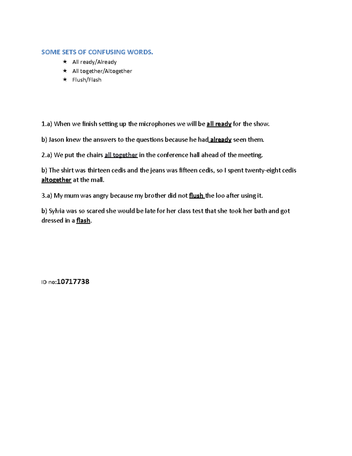 SOME SETS OF Confusing Words - SOME SETS OF CONFUSING WORDS. All ready ...