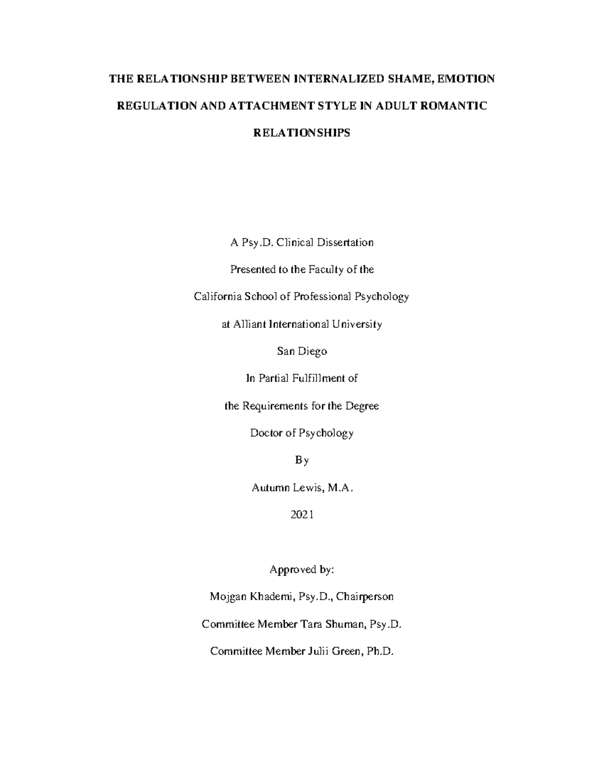 The Relationship between Inter - THE RELATIONSHIP BETWEEN INTERNALIZED ...