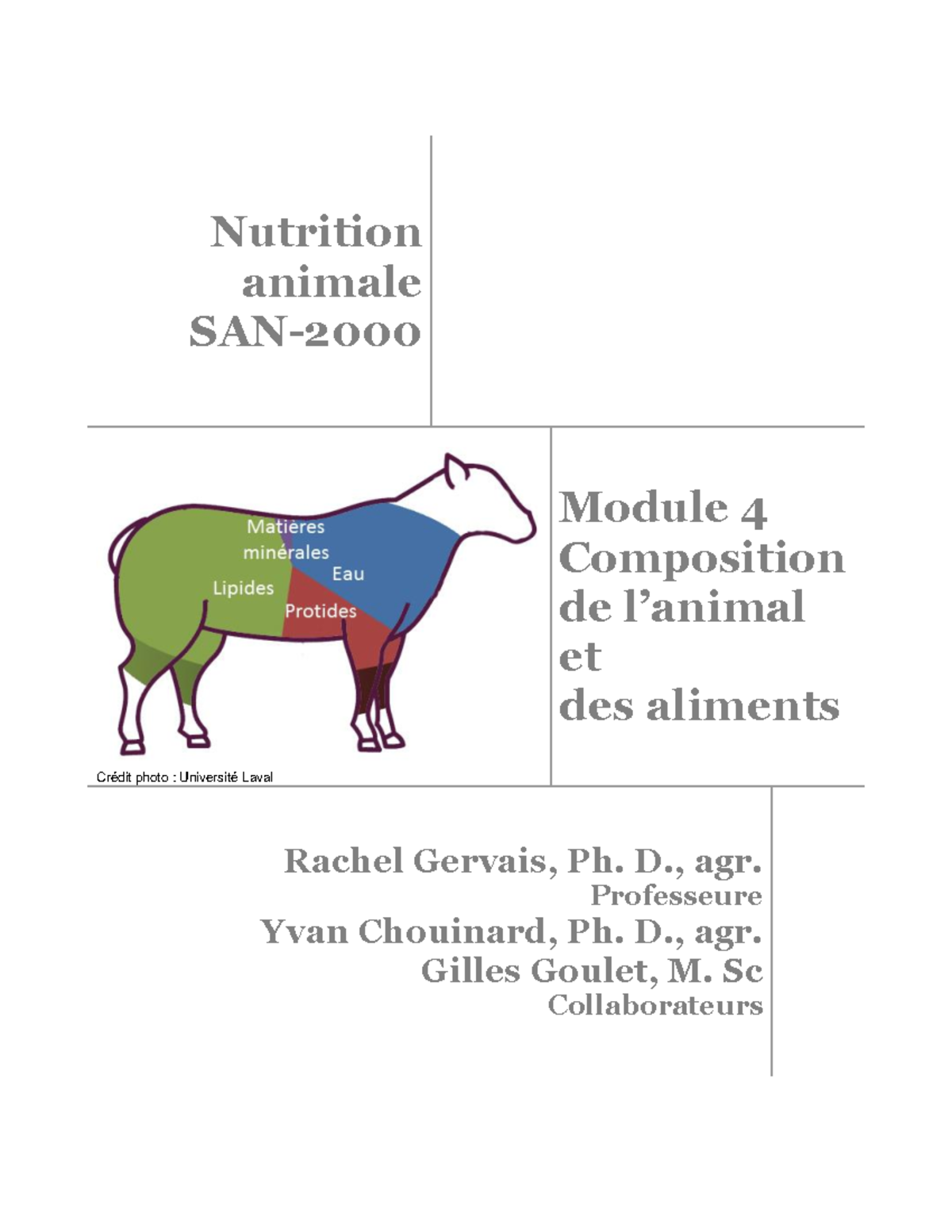 SAN2000 module 4 - Nutrition animale SAN- Crédit photo : Université ...
