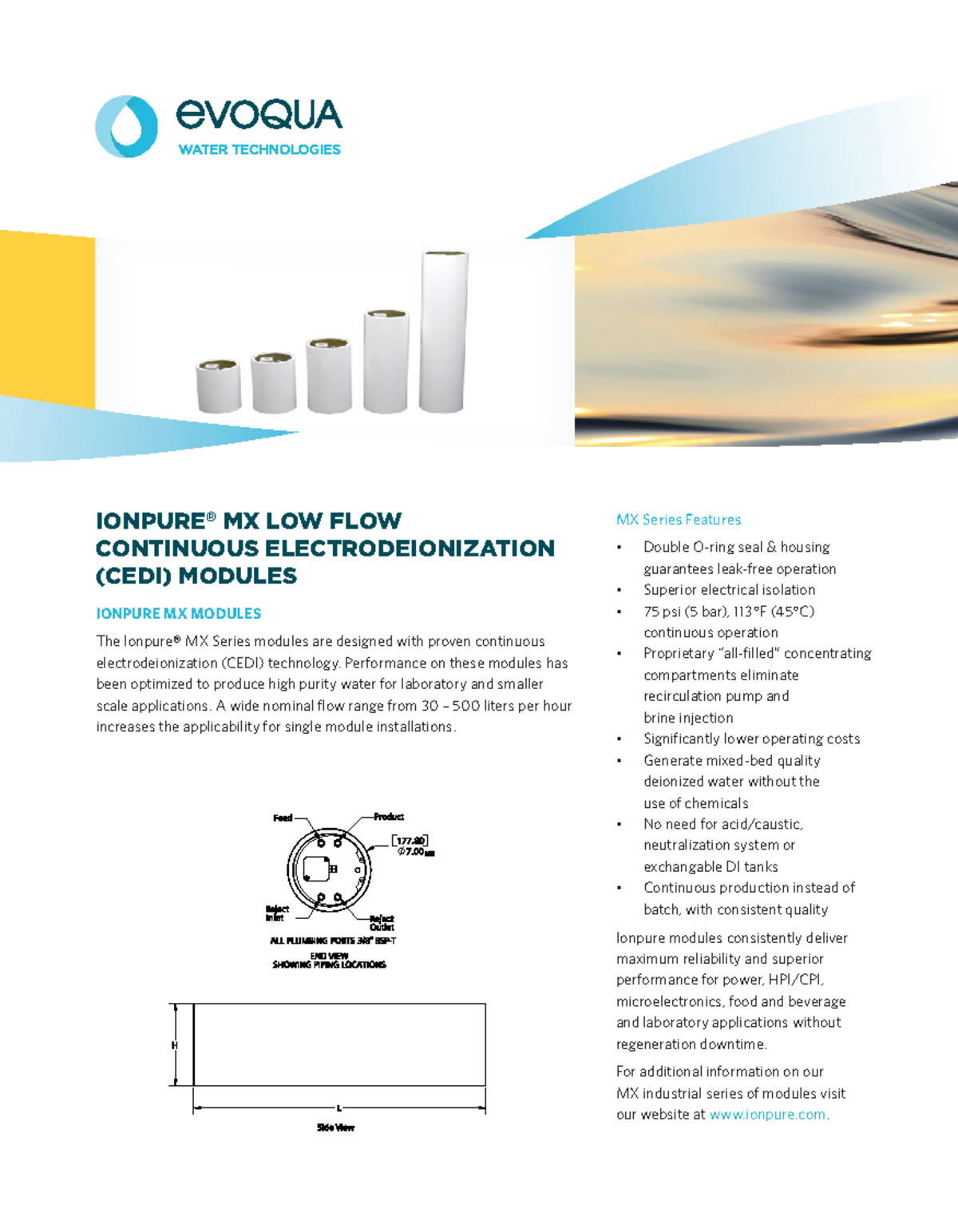 CEDI Modulo 400GPD - jtd - MX Series Features Double O-ring seal ...