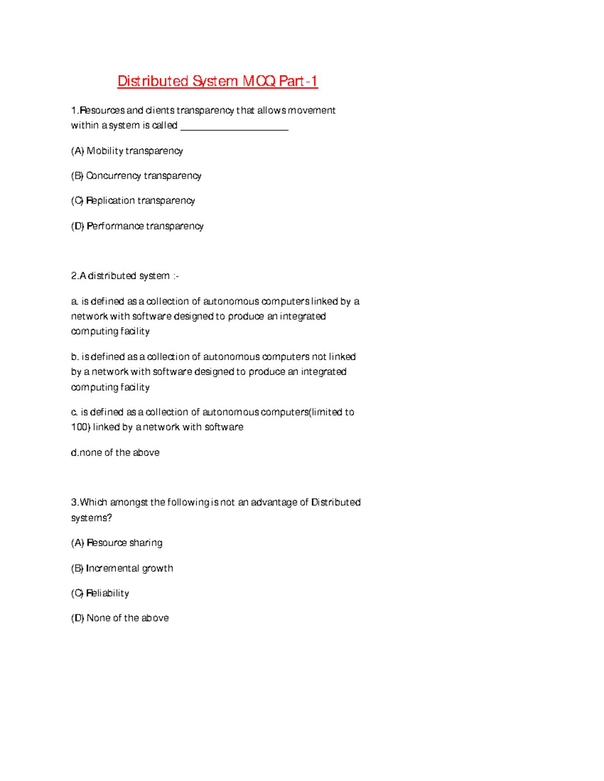 Distributed System 1 - this is notes for uploading purpose only - Dist ...