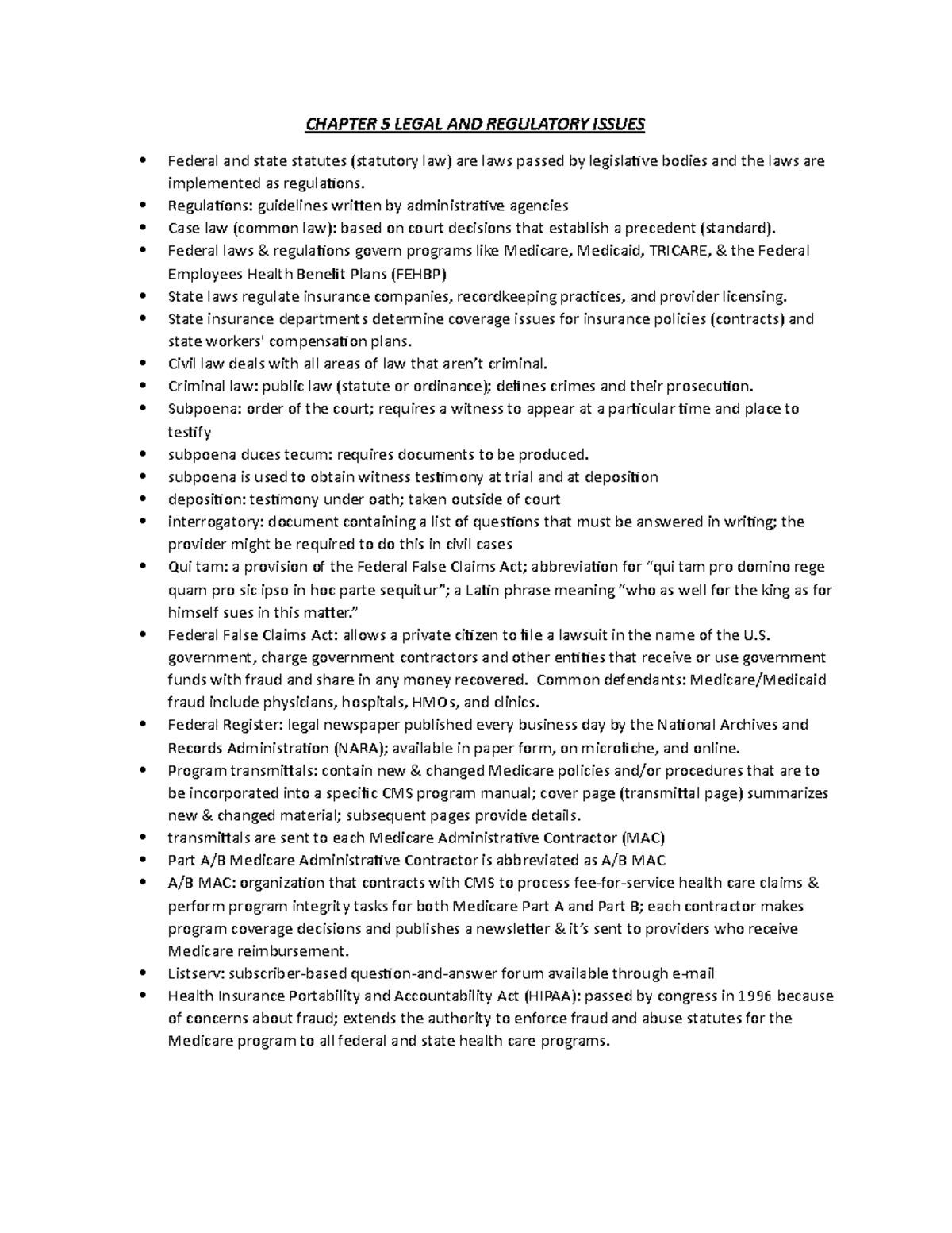 Chapter 5 Legal AND Regulatory Issues - CHAPTER 5 LEGAL AND REGULATORY ...