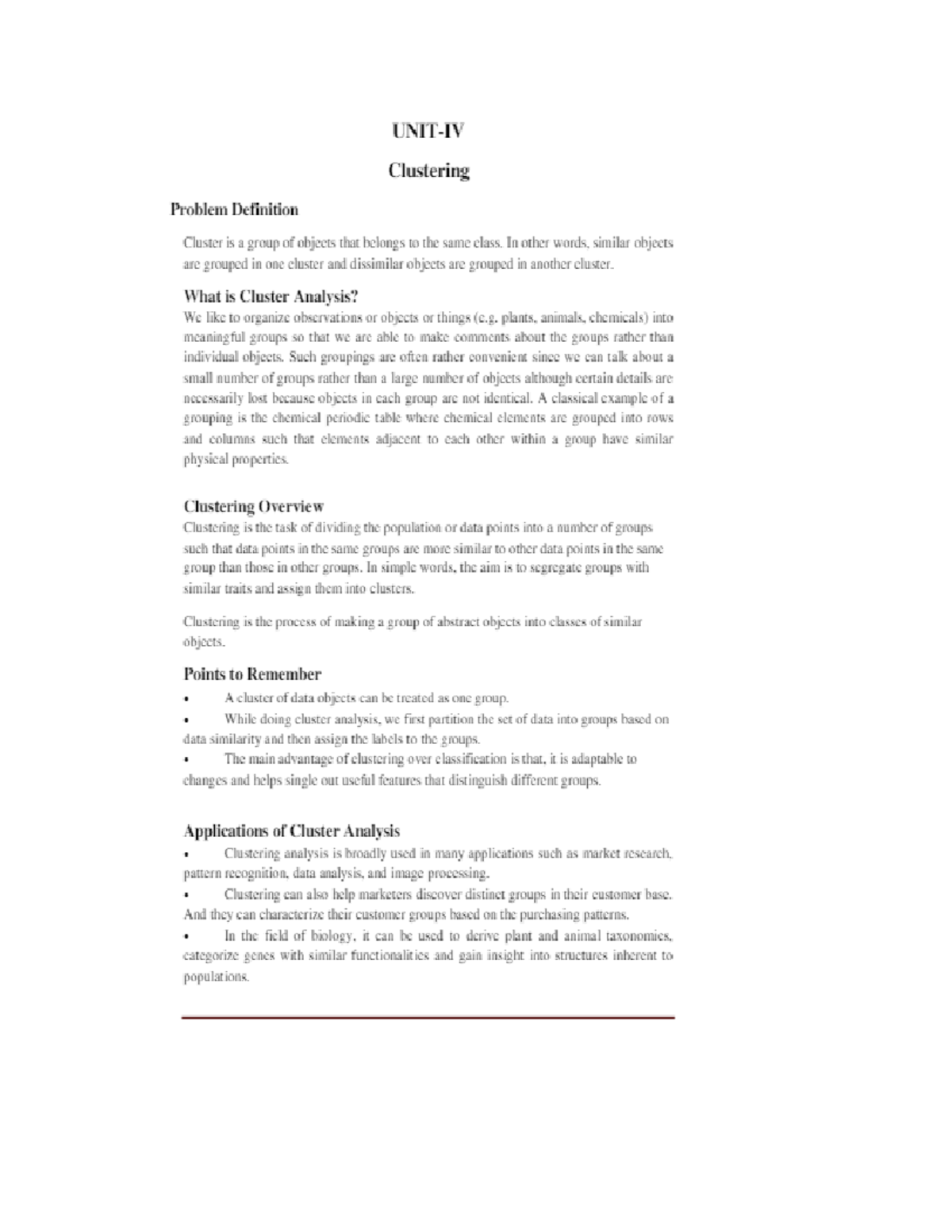 DWDM UNIT 4 - unit 4 clustering and mining - Computer Science and Engineering - Studocu