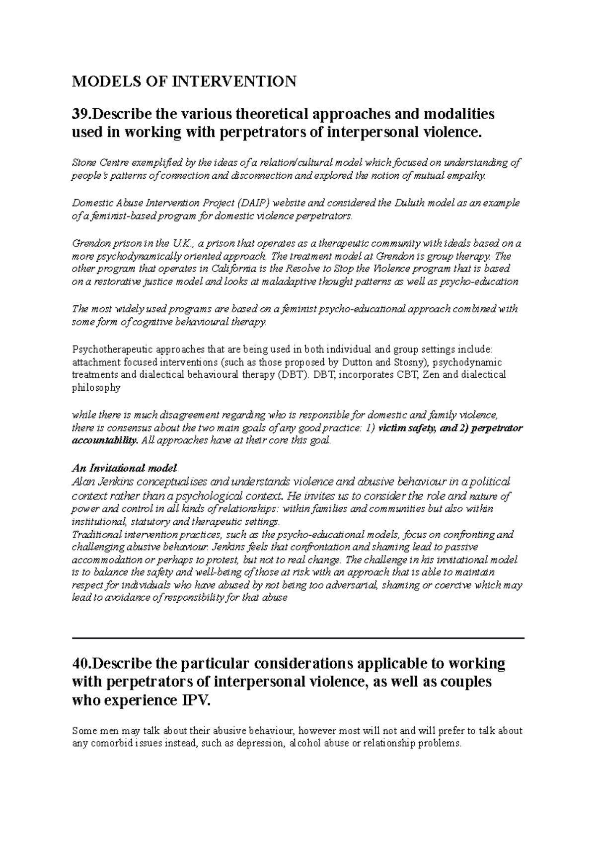 COU 3201 Final Exam Practice questions and answers Part 3 - MODELS OF ...