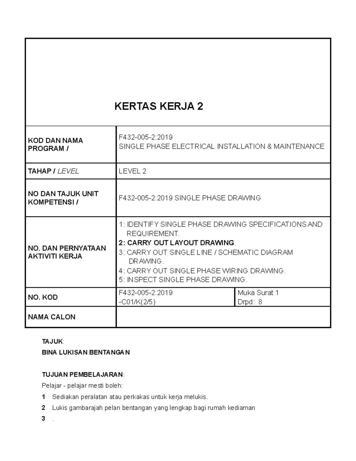 Kertas Kerja C01-2 - electric - KOD DAN NAMA PROGRAM / F432-005-2 ...