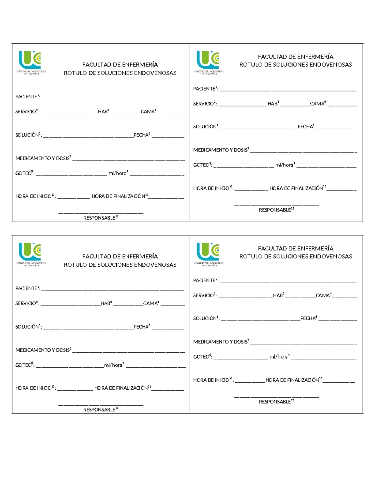 Rotulo DE Soluciones - jddj - FACULTAD DE ENFERMERÍA ROTULO DE ...