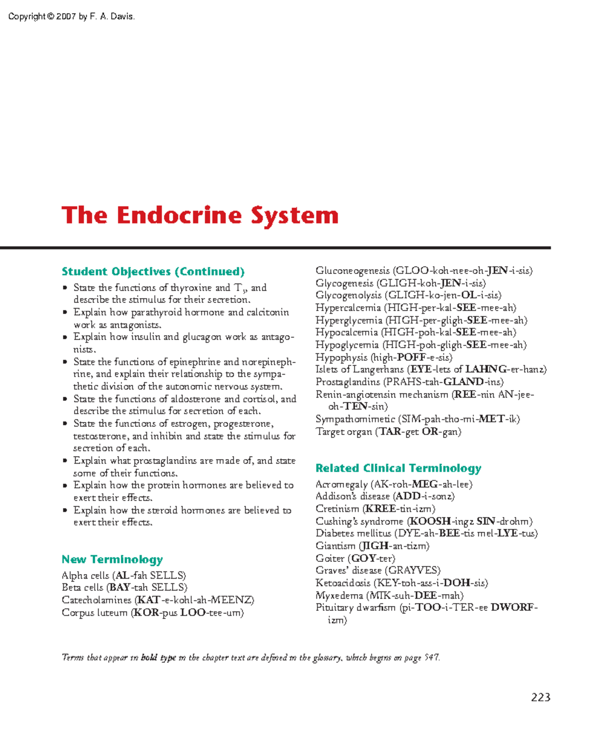 Essentials of Anatomy and Physiology 250 - The Endocrine System 223 ...