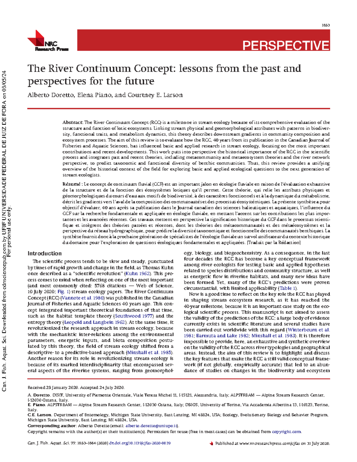 Doretto-et-al-2020-the-river-continuum-concept-lessons-from-the-past ...