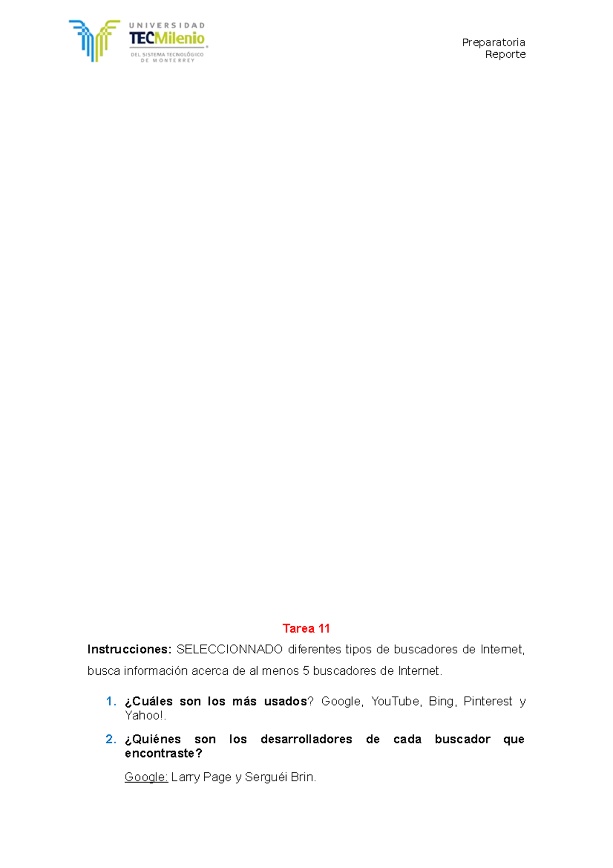 Tarea 11 - es extenso - Preparatoria Reporte Tarea 11 Instrucciones ...