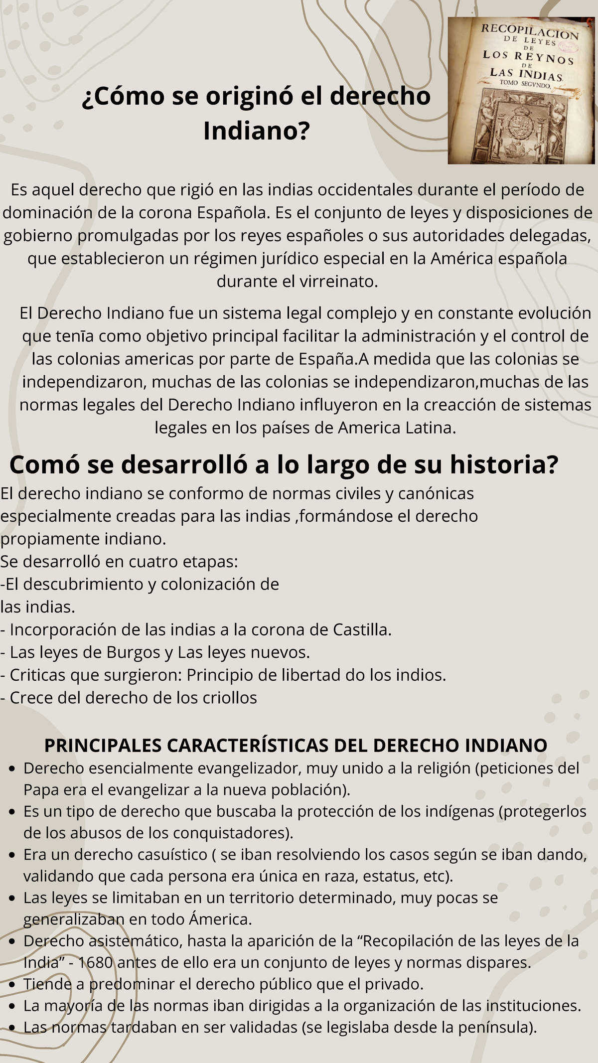 Derecho Indiano - tarea - ¿Cómo se originó el derecho Indiano? Derecho ...