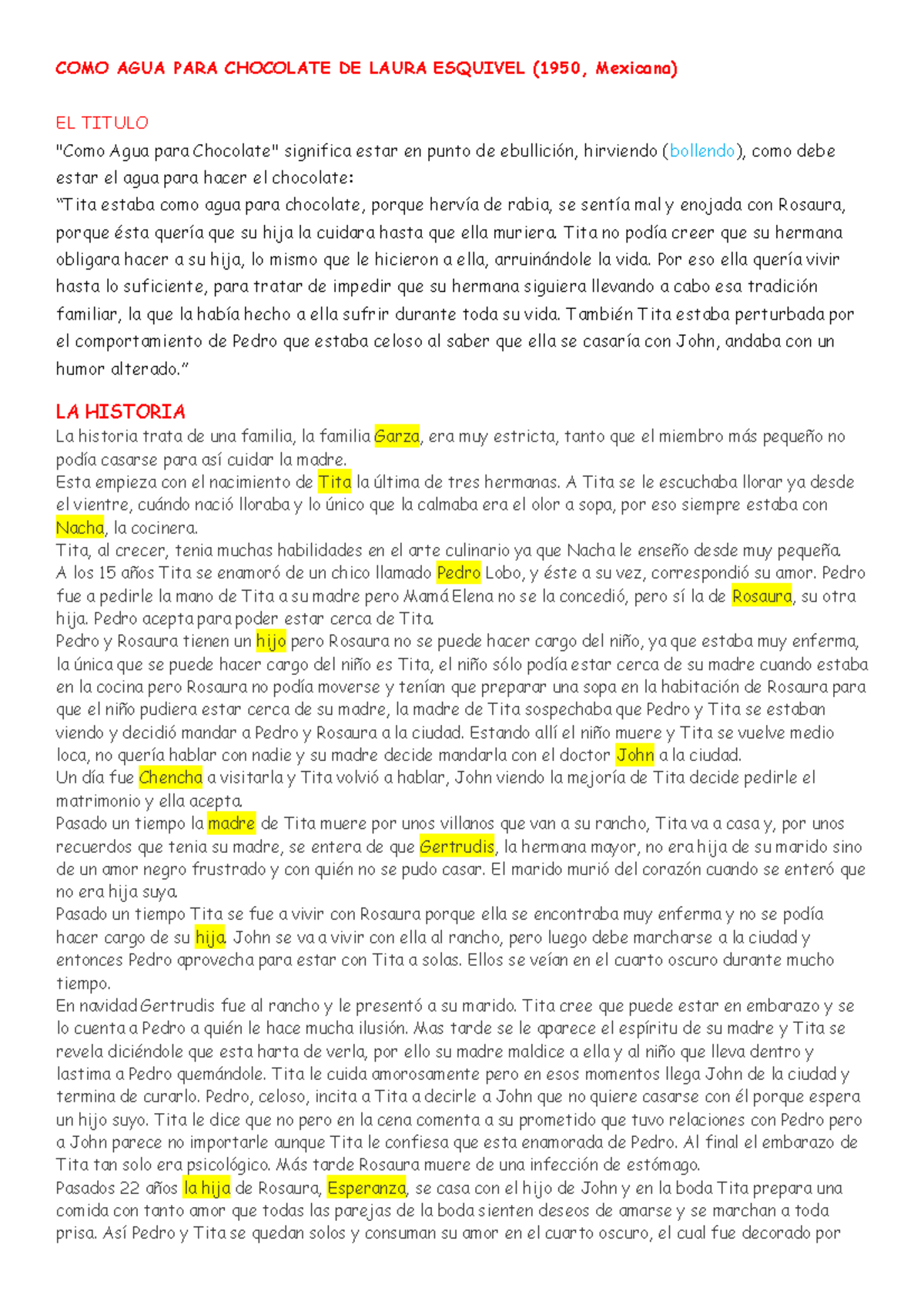 COMO AGUA PARA Chocolate DE Laura Esquivel - COMO AGUA PARA CHOCOLATE ...