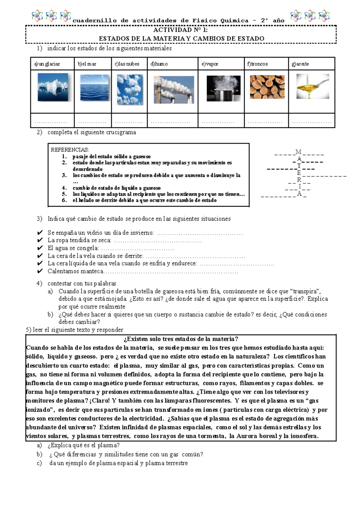 Cuadernillo A 2° año - FQ 114517 - ACTIVIDAD N° 1: ESTADOS DE LA ...