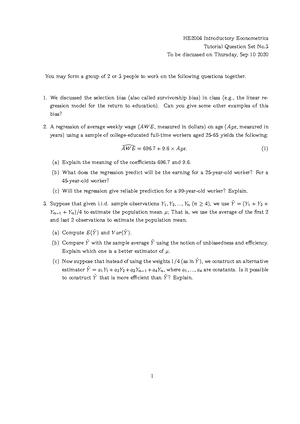 HE2003 2022 Question 12 - HE2003 Econometrics I Tutorial Question Set ...