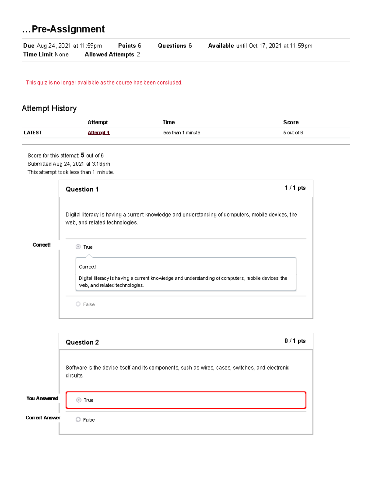 Pre-Assignment - starting assignment - ..-Assignment Due Aug 24, 2021 at 11:59pm Points 6 ...
