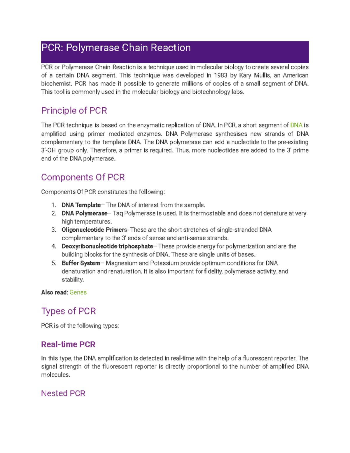 PCR Polymerase Chain Reactione Chain Reaction - PCR: Polymerase Chain ...