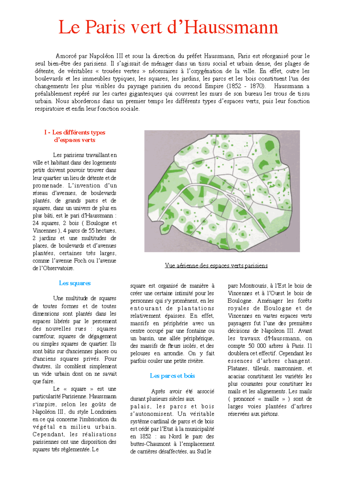 DNS Haussmann fini - I - Les différents types d’espaces verts Les ...