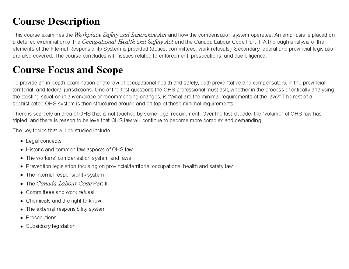 COHS208, Course Outline - Course Description This course examines the ...