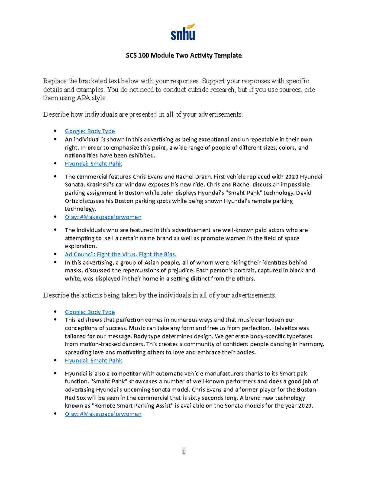 SCS 100 Module Two Activity Template - SCS 100 Module Two Activity ...