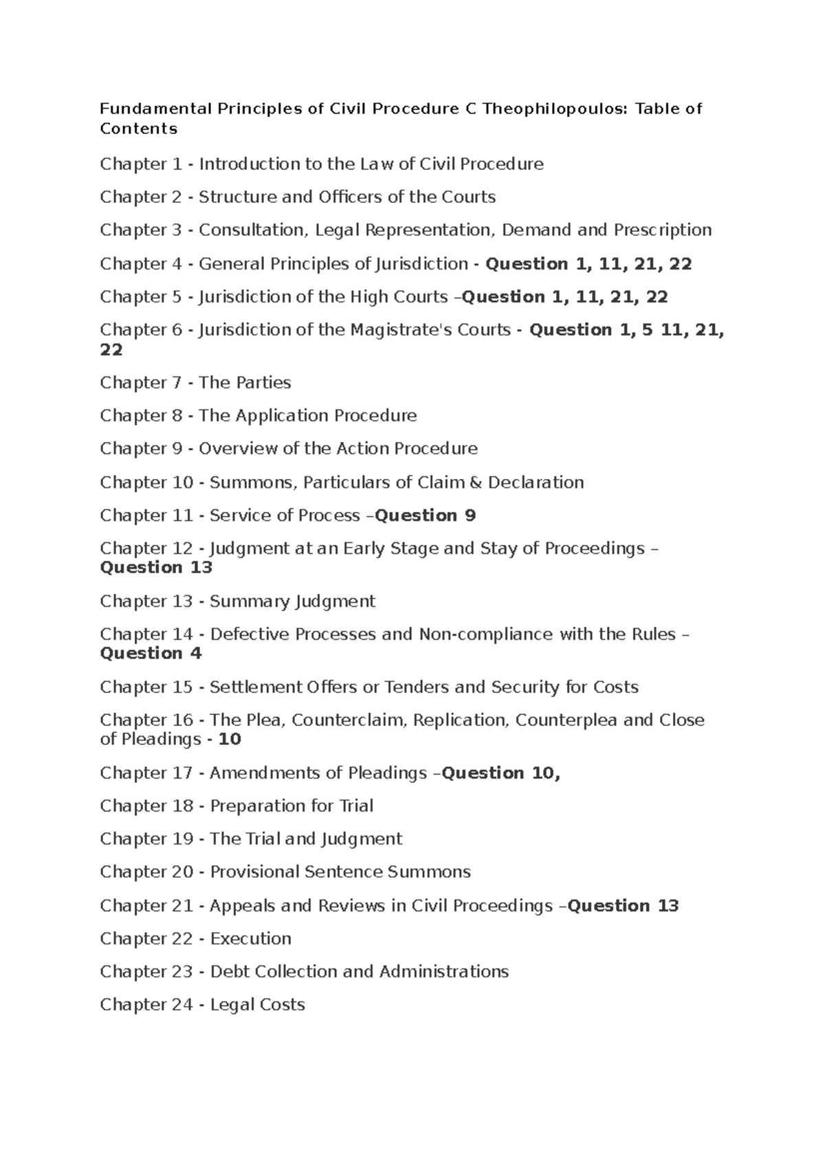 Fundamental Principles of Civil Procedure C Theophilopoulos-Table of ...